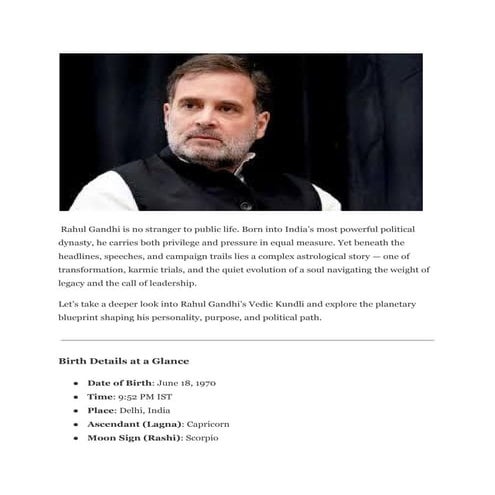 Rahul Gandhi’s Vedic Chart_ A Cosmic Glimpse into a Leader’s Inner ...