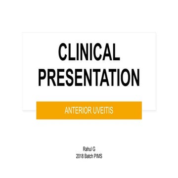 Uveitis Clinical features | PPTX