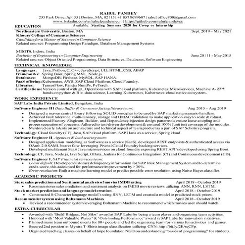 Rahul pandey 4 years experienced Java resume | PDF