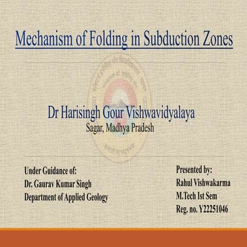 Mechanism of folding in Subduction zones (GEOLOGY) | PPTX