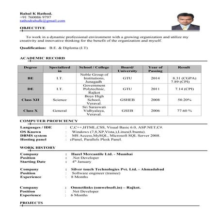 Rahul resume | DOC | Computing | Technology & Computing