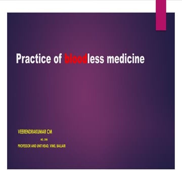 practice of bloodless medicine | PDF
