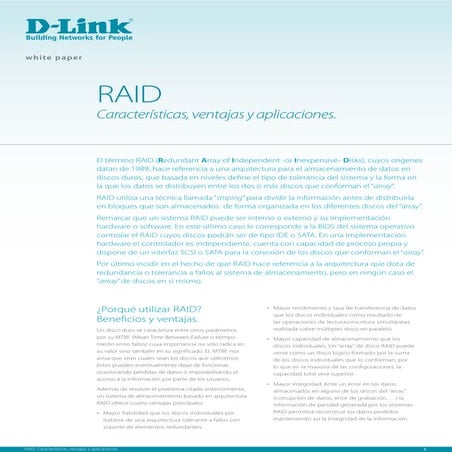 Características y aplicaciones de RAID | PDF | Databases | Computer Software and Applications