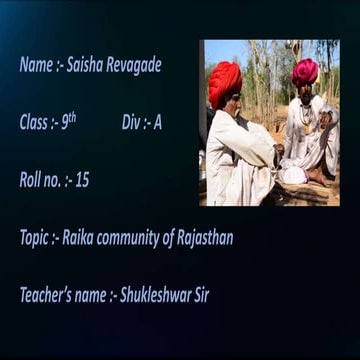 Raika community in Rajasthan ( Saisha).pptx