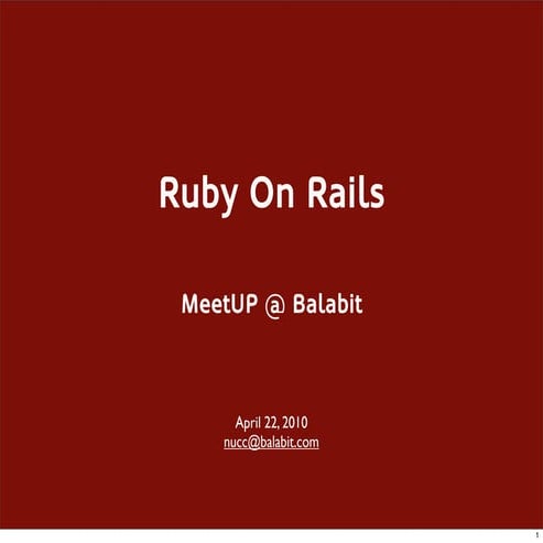 Balabit Meetup - Ruby on Rails | PDF | Databases | Computer Software and Applications