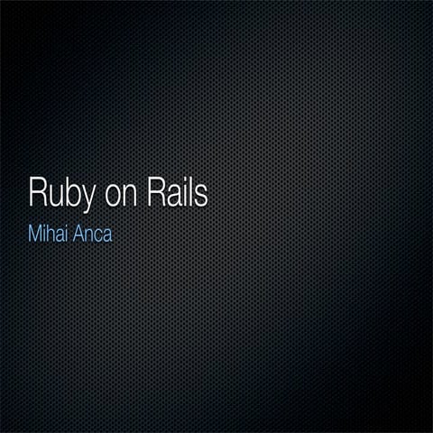 Ruby on Rails | PPT