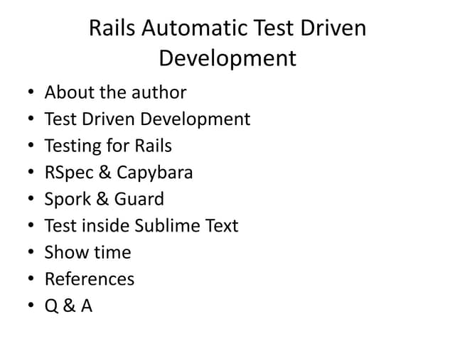 Rails Automatic Test Driven Development Ppt 0037