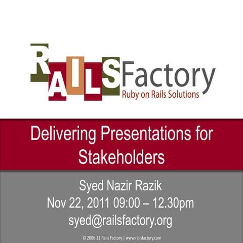 Railsfactory delivering presentations | PPT