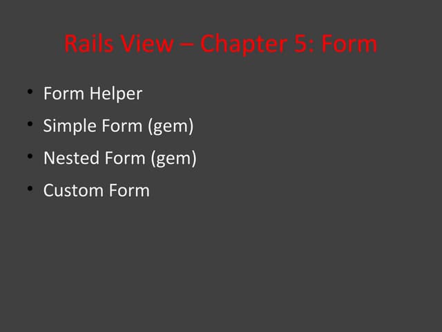 Ruby on rails cheat sheet form helpers | PDF