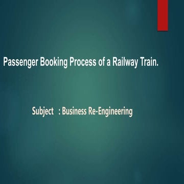 Passenger Booking of a Railway Train. | PPTX