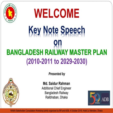 Key Note Speech on Bangladesh Railway Master Plan | PDF