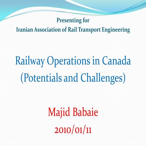 Railway operations in canada | PPTX