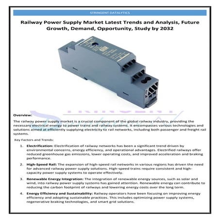 Railway Power Supply Market Latest Trends and Analysis, Future .pdf
