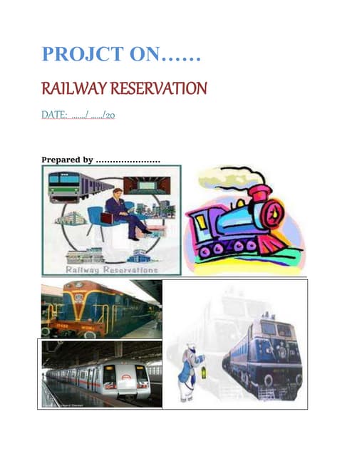 ER diagrams for Railway reservation system | DOCX