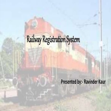 Railway registration | PPT
