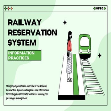 Railway Reservation System ppt for class 12 | PDF