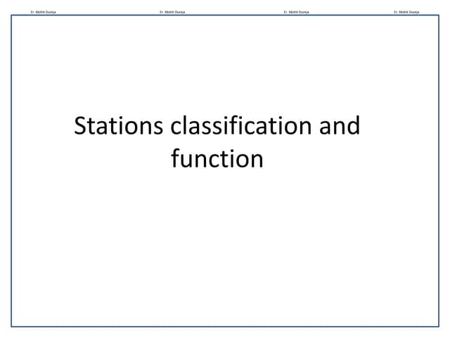 Classification of station | PPTX