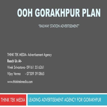 Gorakhpur OOH Plan (Railway Station/Digital Advertisement Plan) | PDF ...