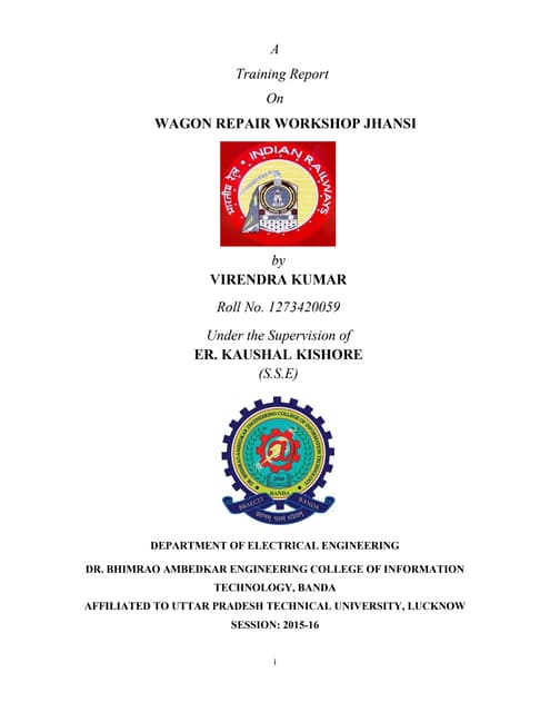 RAILWAY WORKSHOP TRANING PPT | PPT