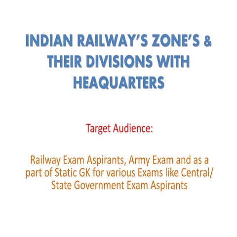Railway zones of India | PPTX