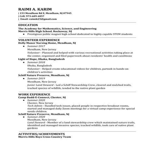 Raimi Karim Resume | PDF