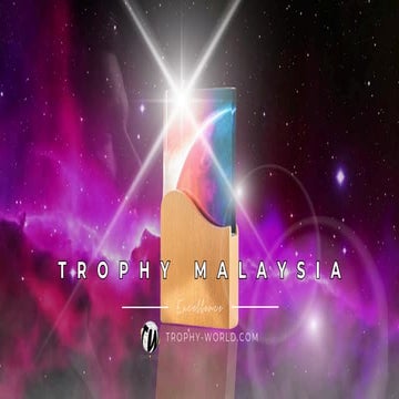 Rainbow Crystal Wooden Plaques at Trophy-World Malaysia | Custom ...