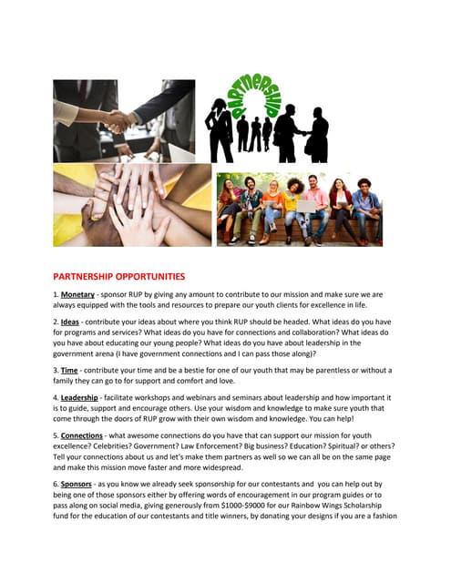 Rainbow Universe Pageants Programs & Services | PDF