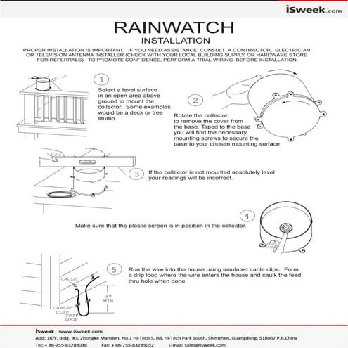 Rain collector sensor rainfall sensor | PDF