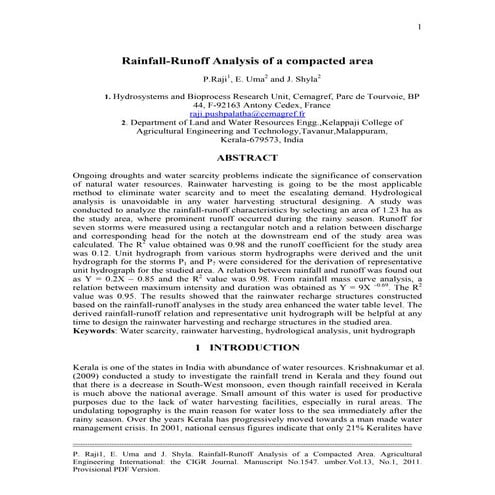 Rainfall runoff analysis of a compacted area | PDF