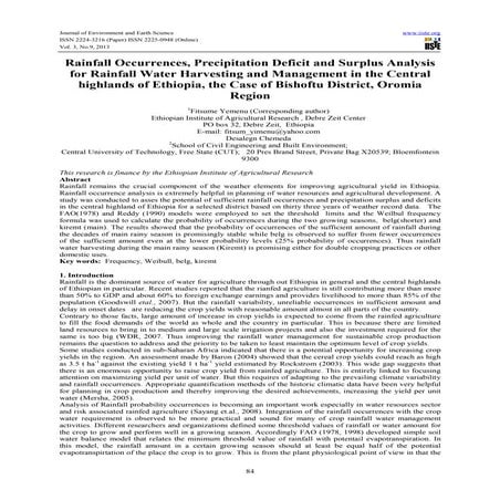 Analysis of rainfall and temperature data to determine climate | PDF