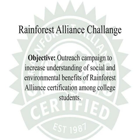 Rainforest Alliance Challenge | PPTX