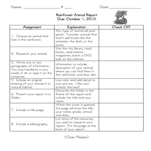 Rainforest animal report | PDF