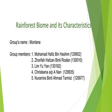 Rainforest biome and its characteristics | PPT