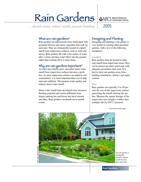 Stormwater and Your Rain Garden | PDF