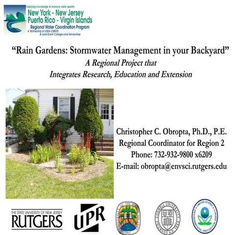Rain Gardens: Stormwater Management in your Backyard | PDF