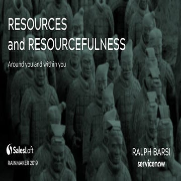 Resources and Resourcefulness - Rainmaker 2019 | PDF