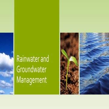 Rainwater and groundwater management | PPTX