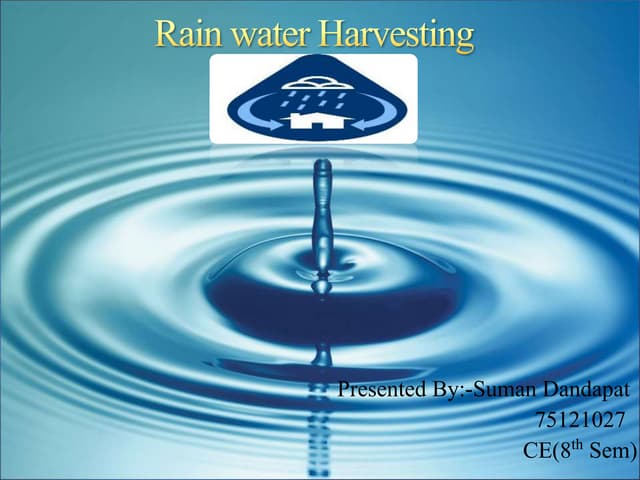 Rain water harvesting | PPT