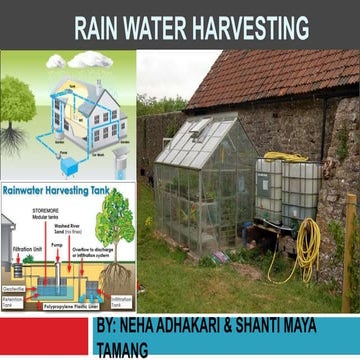 Rooftop rainwater harvesting system. | PPTX