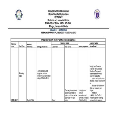 RAISEPlus Weekly Home Plan for Blended Learning.docx