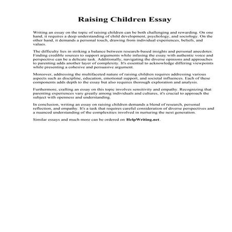 Raising Children Essay.pdf | Parenting | Family and Relationships