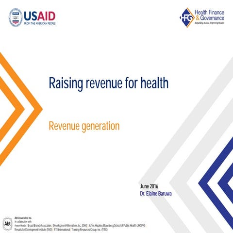 Raising revenue for health | PPT