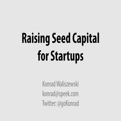 Raising seed capital for startups | PDF