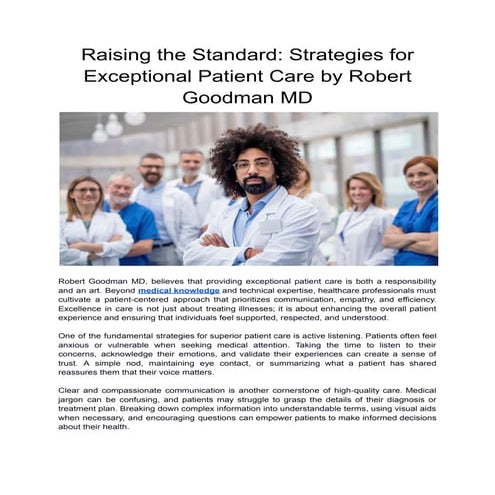 Raising the Standard_ Strategies for Exceptional Patient Care by Robert ...