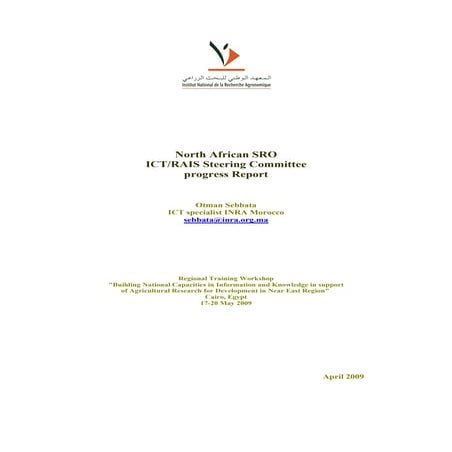 North African SRO ICT/RAIS Steering Committee progress Report | PDF