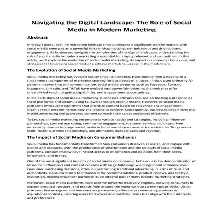 Navigating the Digital Landscape: The Role of Social Media in Modern ...
