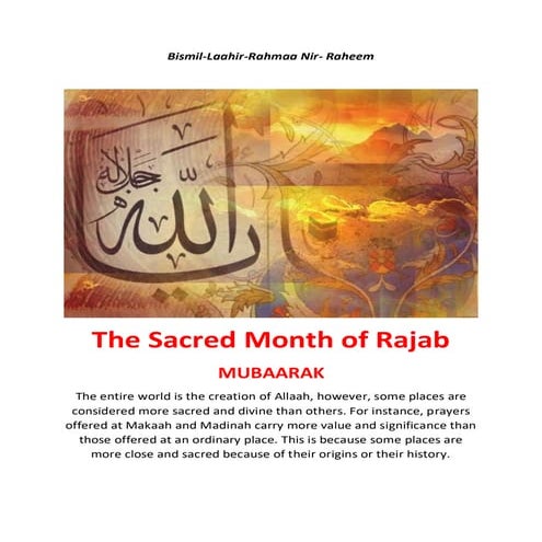 RAJAB THE SACRED ISLAMIC MONTH | PDF