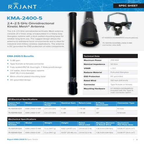 Rajant spec sheet-kma_2400_5-092617 | PDF