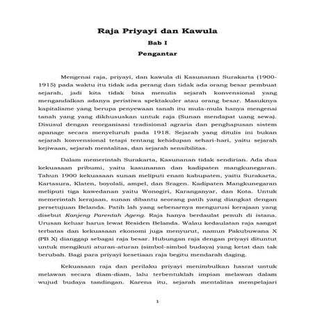 Raja priyayi dan kawula | DOCX