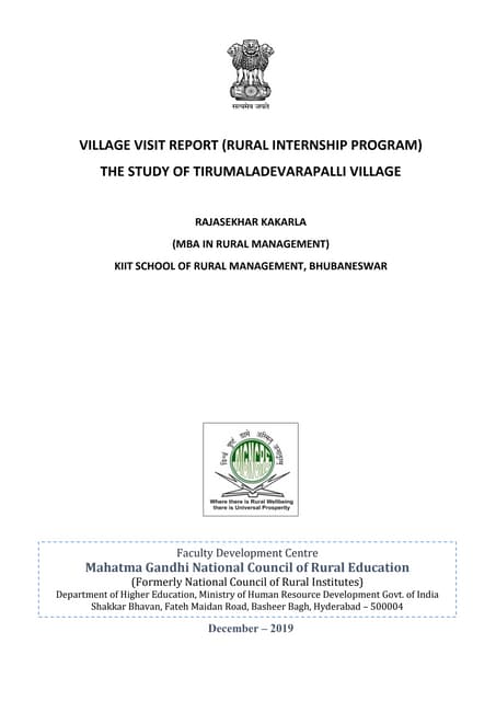 Village Profile data collection format | PDF